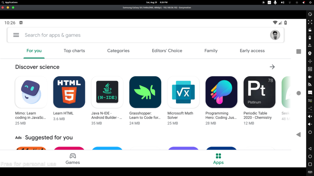 Run Android apps with Genymotion in Linux - Step by step install guide [2020] — nixFAQ